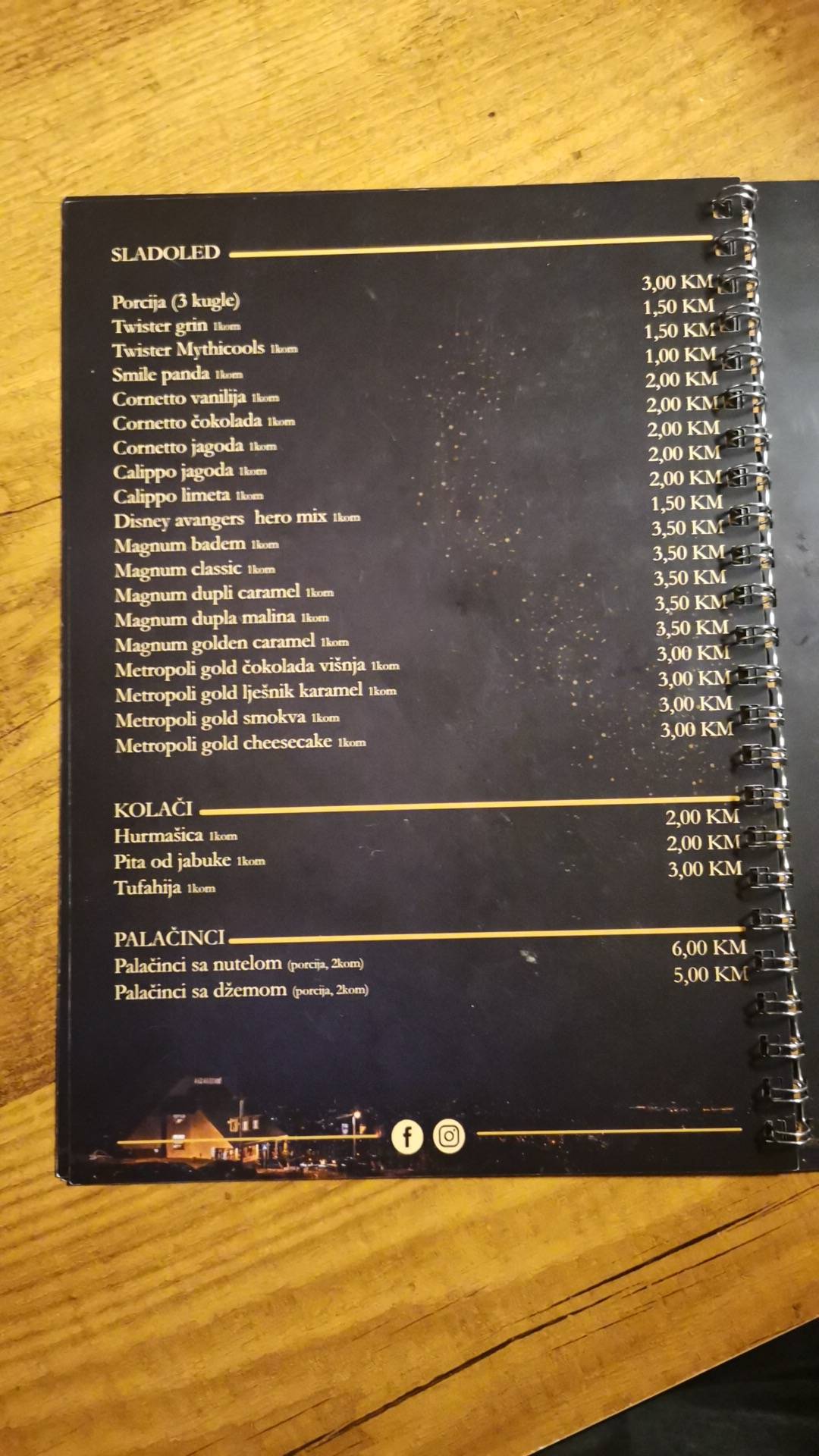 Menu at Restoran Žuč/ Dom oslobodilaca Žuč restaurant, Sarajevo