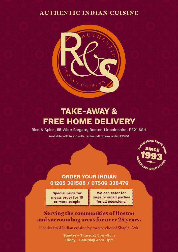 Menu at Rice & Spice restaurant, Boston