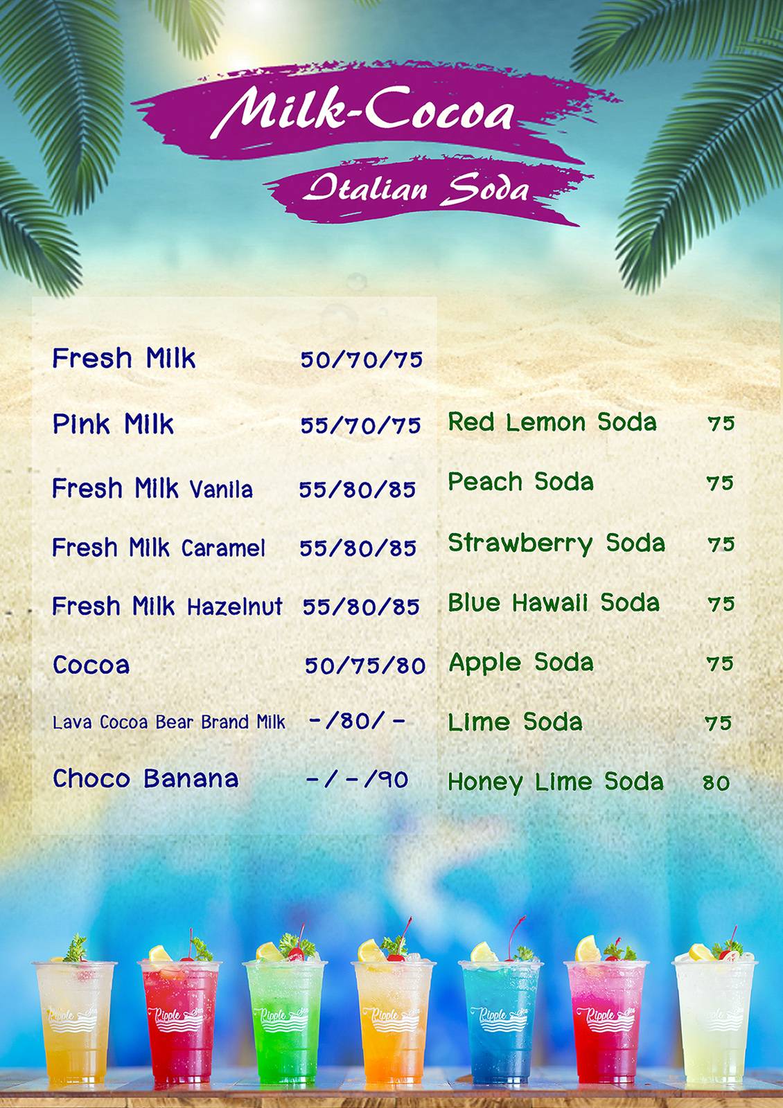 Menu at ร้านอาหาร Ripple sea (ริปเปิ้ลซี) restaurant, Laem Chabang