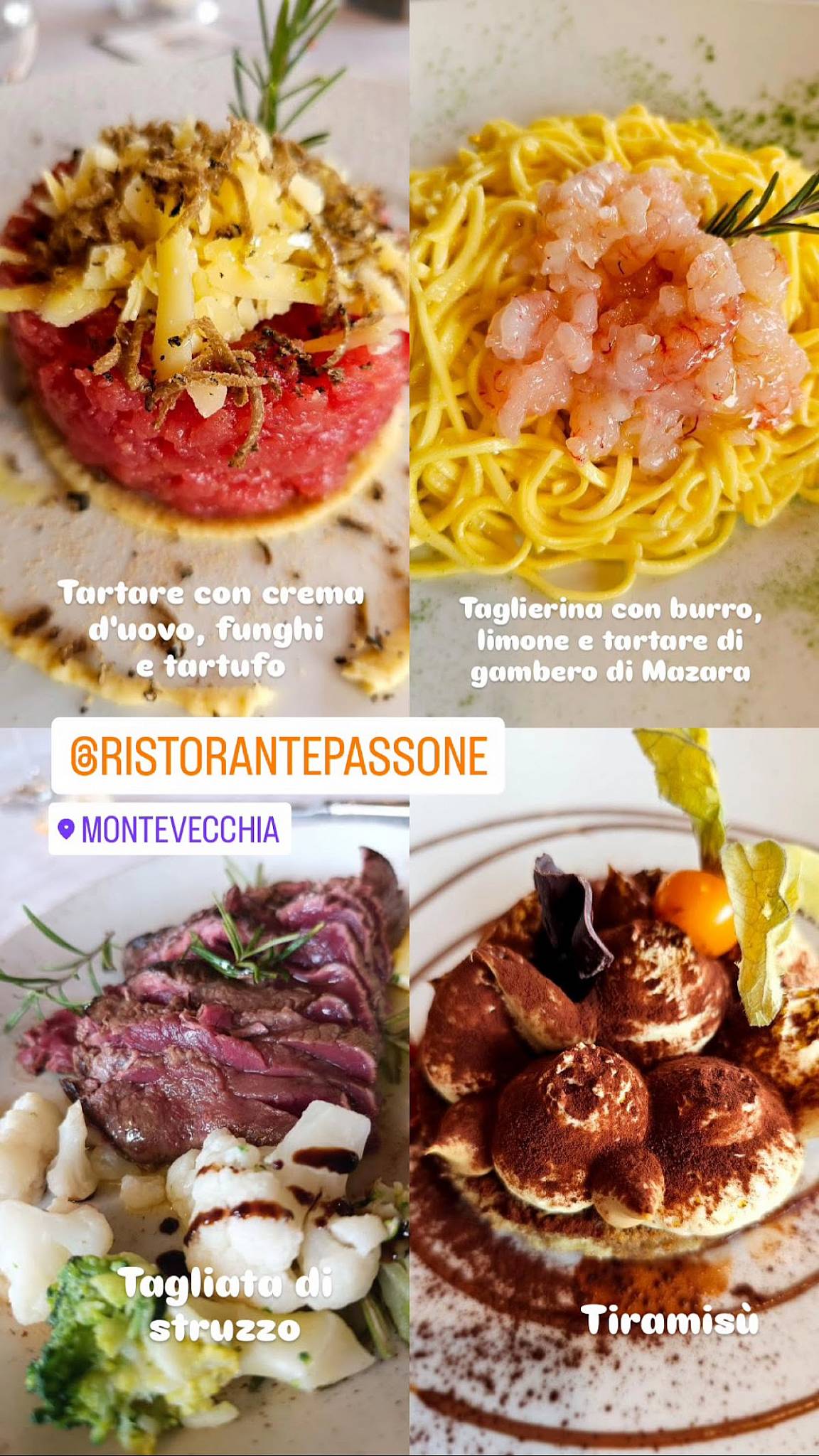 Menu da Ristorante Passone, Montevecchia