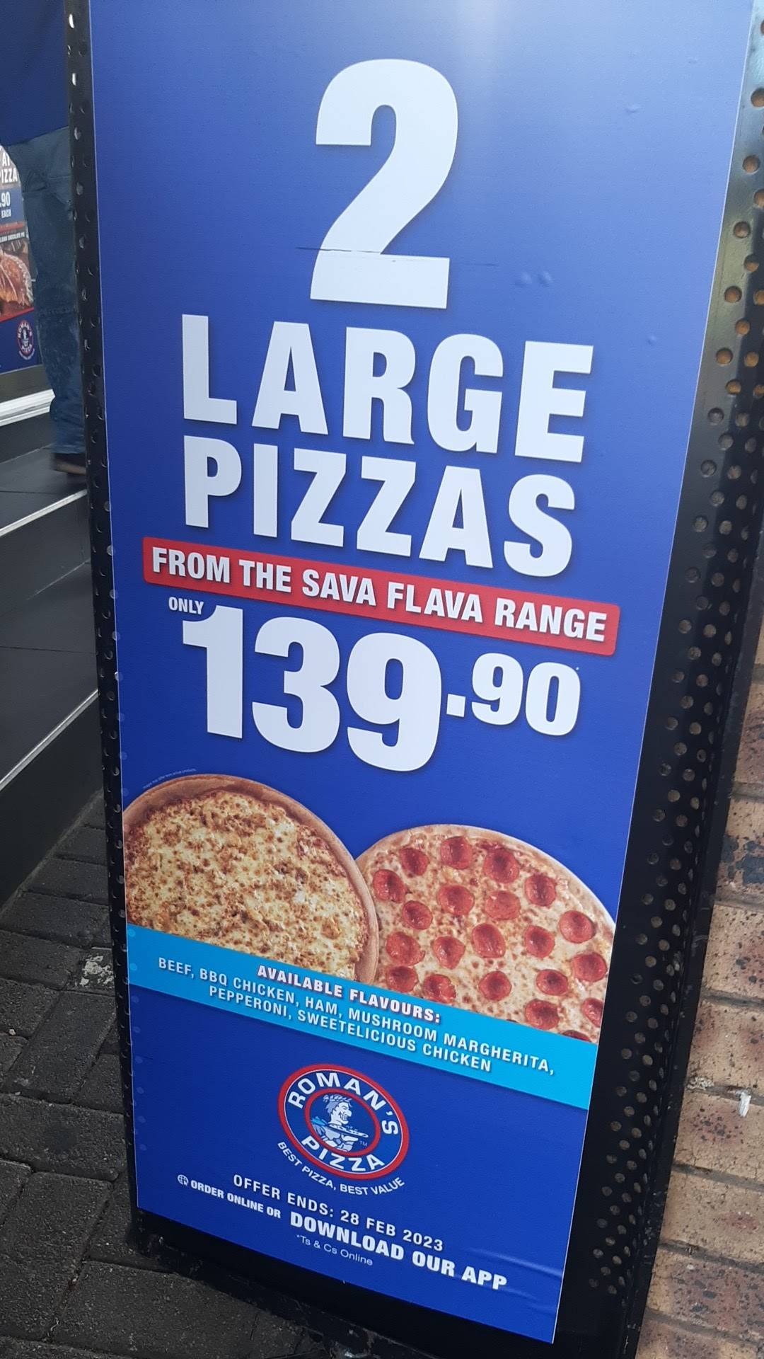 Menu at Roman's Pizza Nelspruit restaurant, Nelspruit, Shop 36A