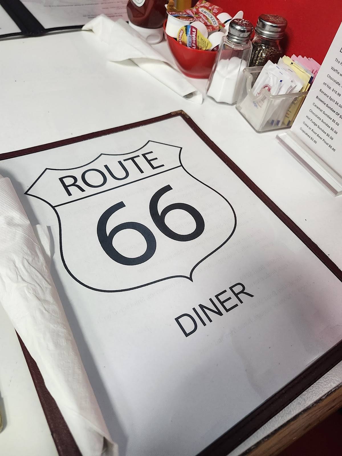 Menu at Route 66 diner restaurant, Pinellas Park