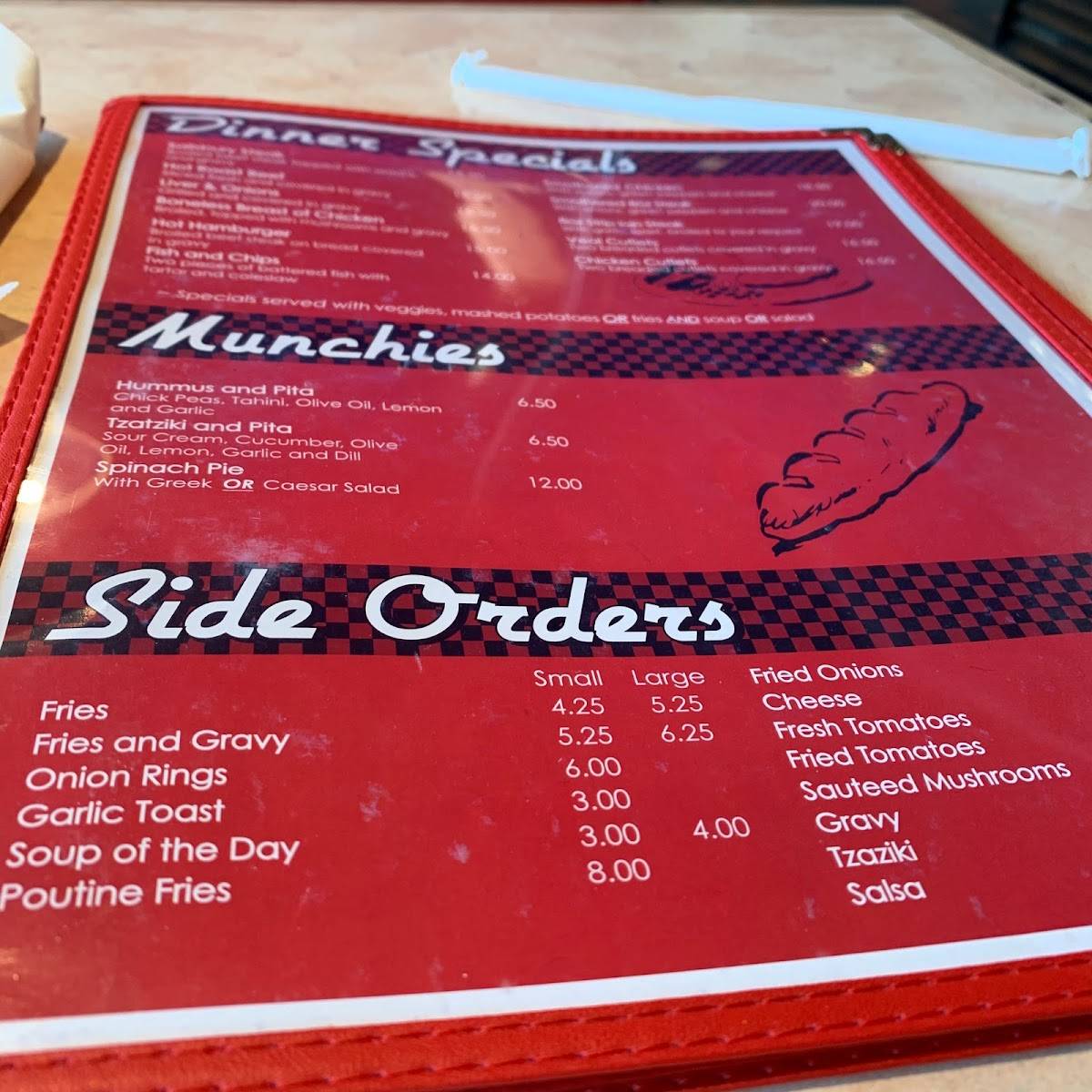 Menu at Route 99 Diner restaurant, Edmonton
