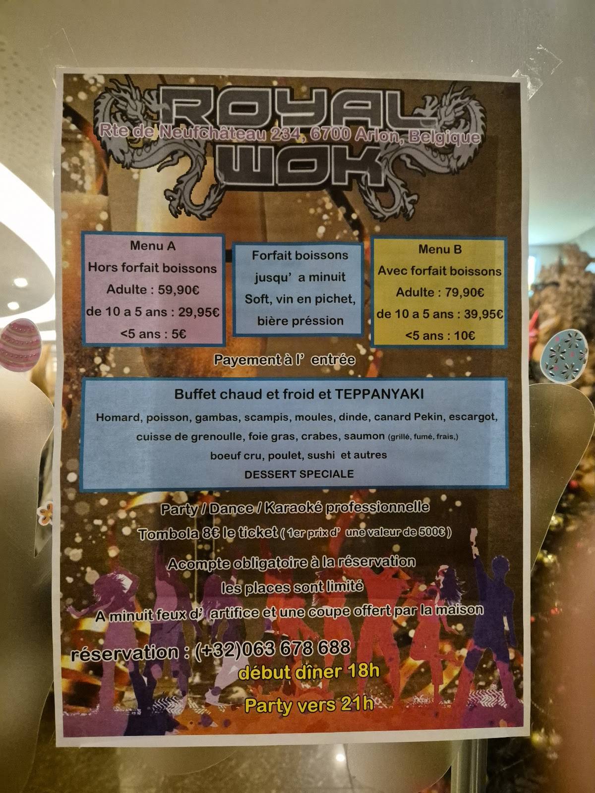 Menu at Royal Wok, Arlon, Rte de Neufchâteau 234