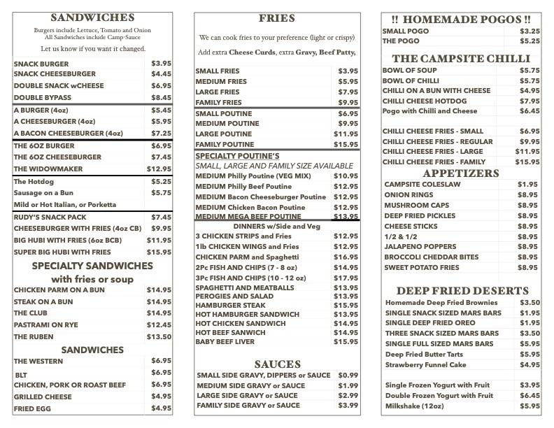 Menu at Rudy's Restaurant, Sudbury