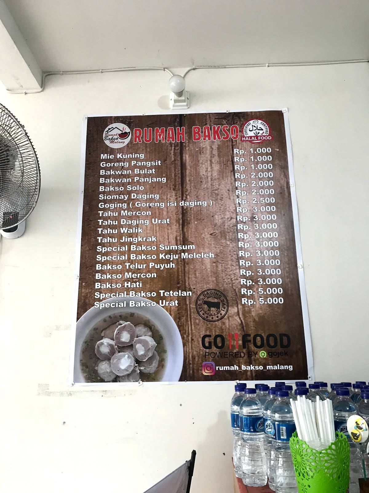 Carta del restaurante Rumah Bakso, Lawang, Green Paradise Regency ...