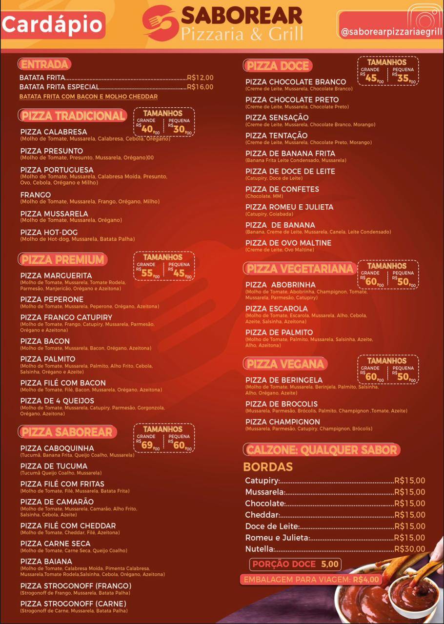 Menu em SABOREAR PIZZARIA E GRILL, Manaus