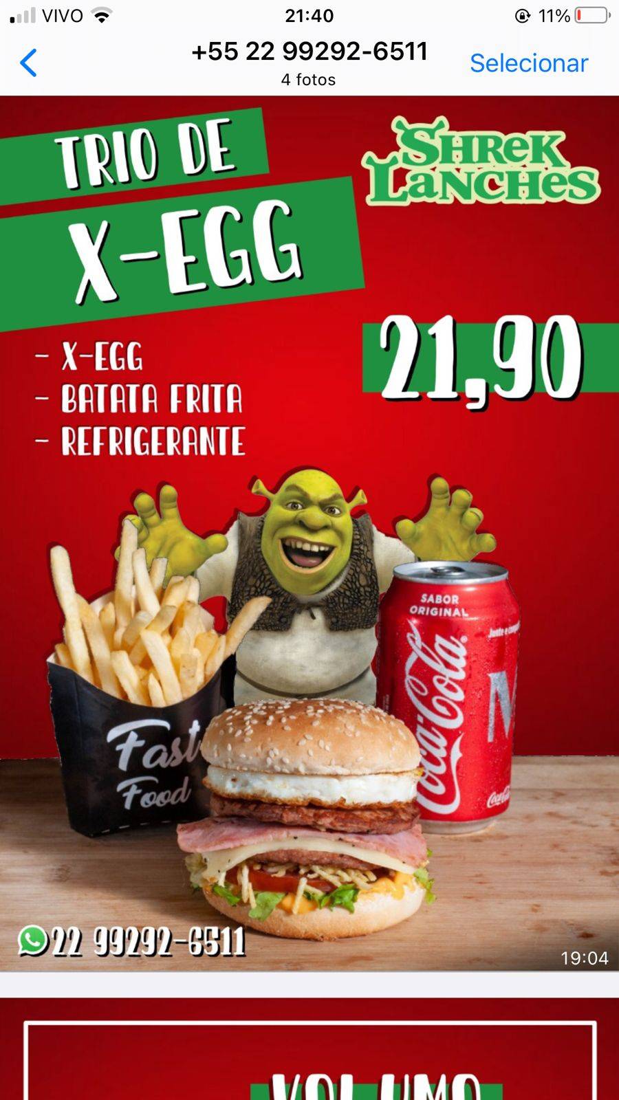 Menu em Parada Shrek Lanches restaurante, Cabo Frio