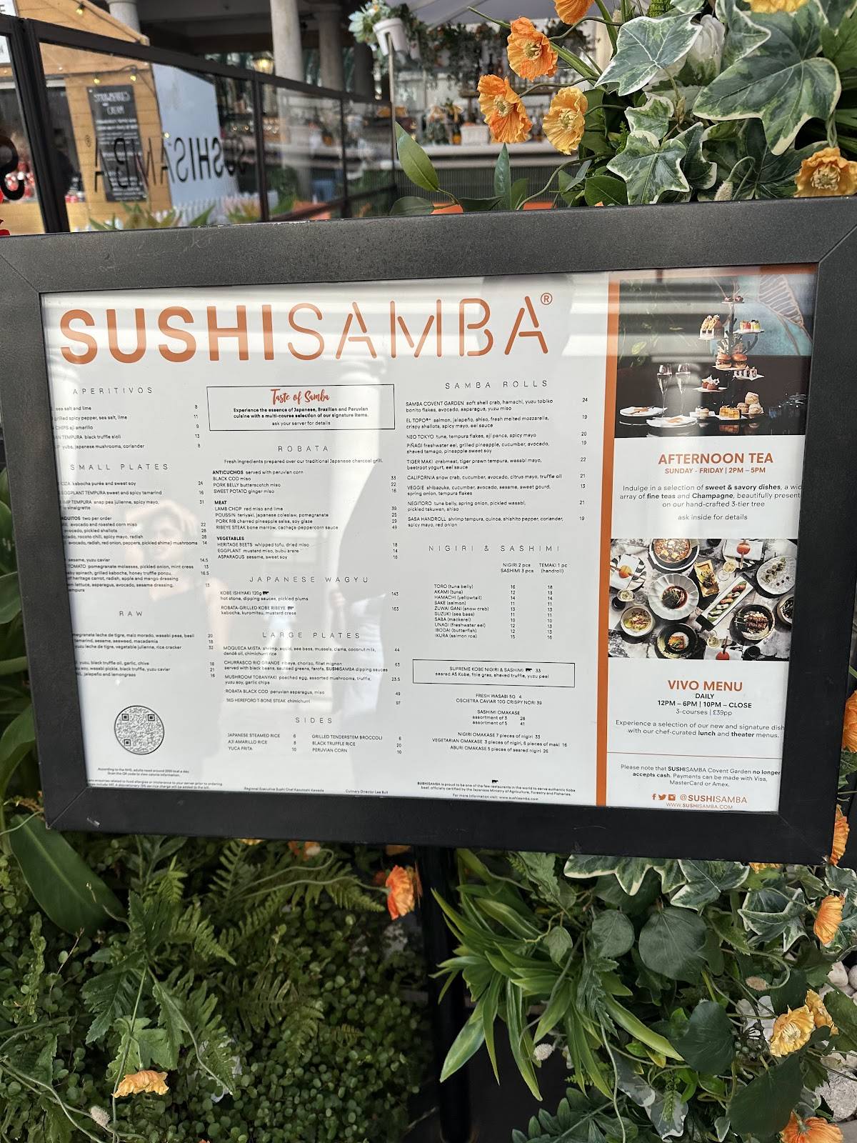 Menu at SUSHISAMBA Covent Garden restaurant, London, 35 The Market