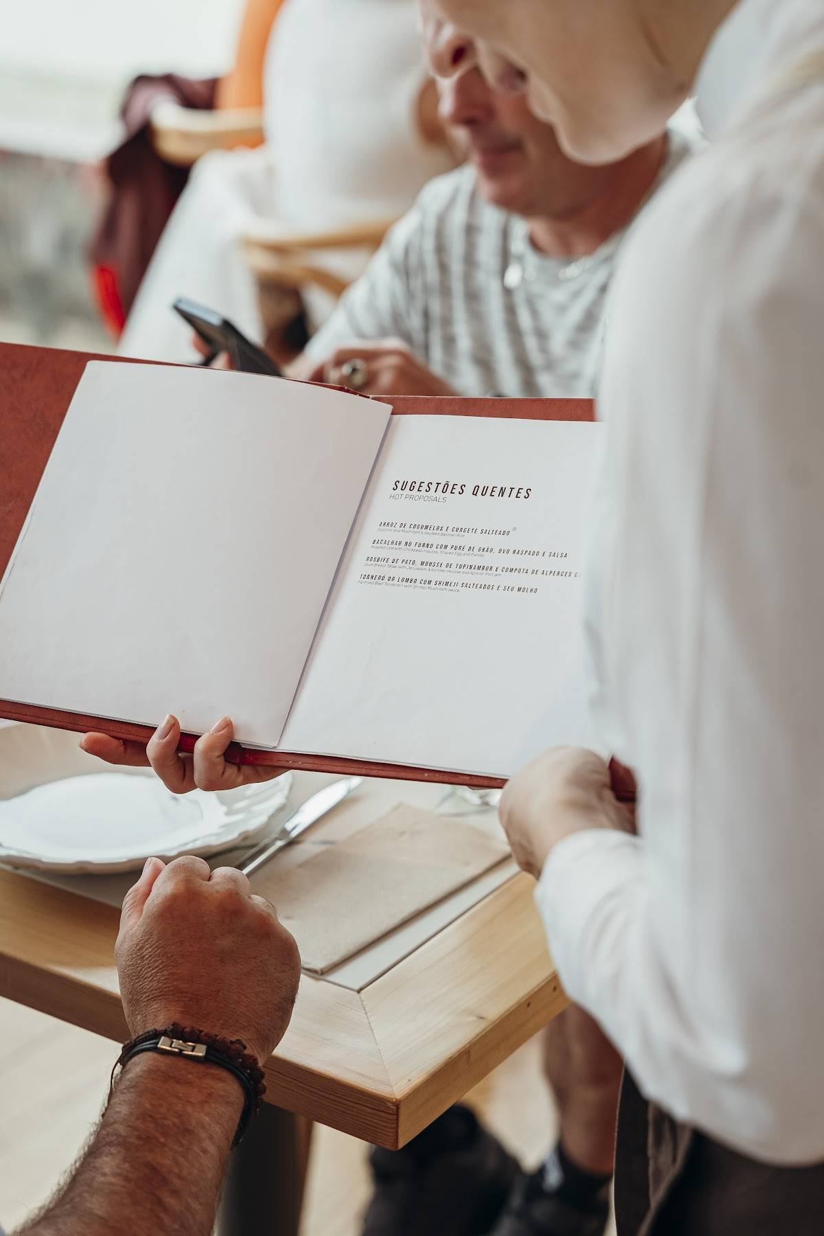 Menu at Sala de Prova restaurant, Porto