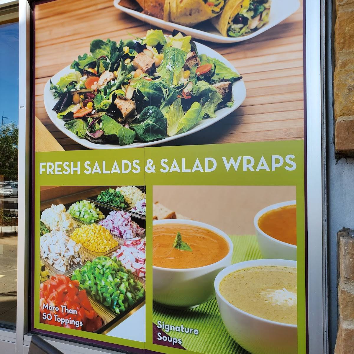 Menu at Salata restaurant, Austin