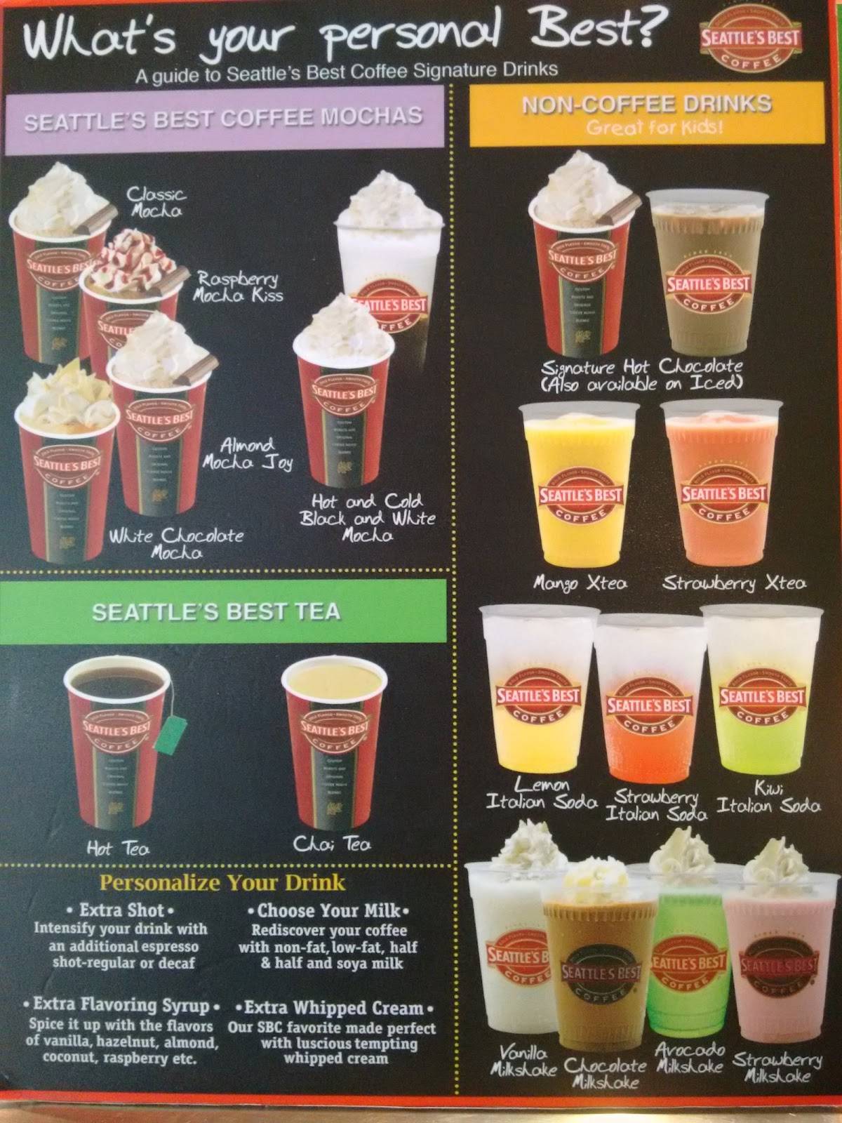 Carta de Seattle's Best Coffee, Ciudad Quezon, Roosevelt Avenue