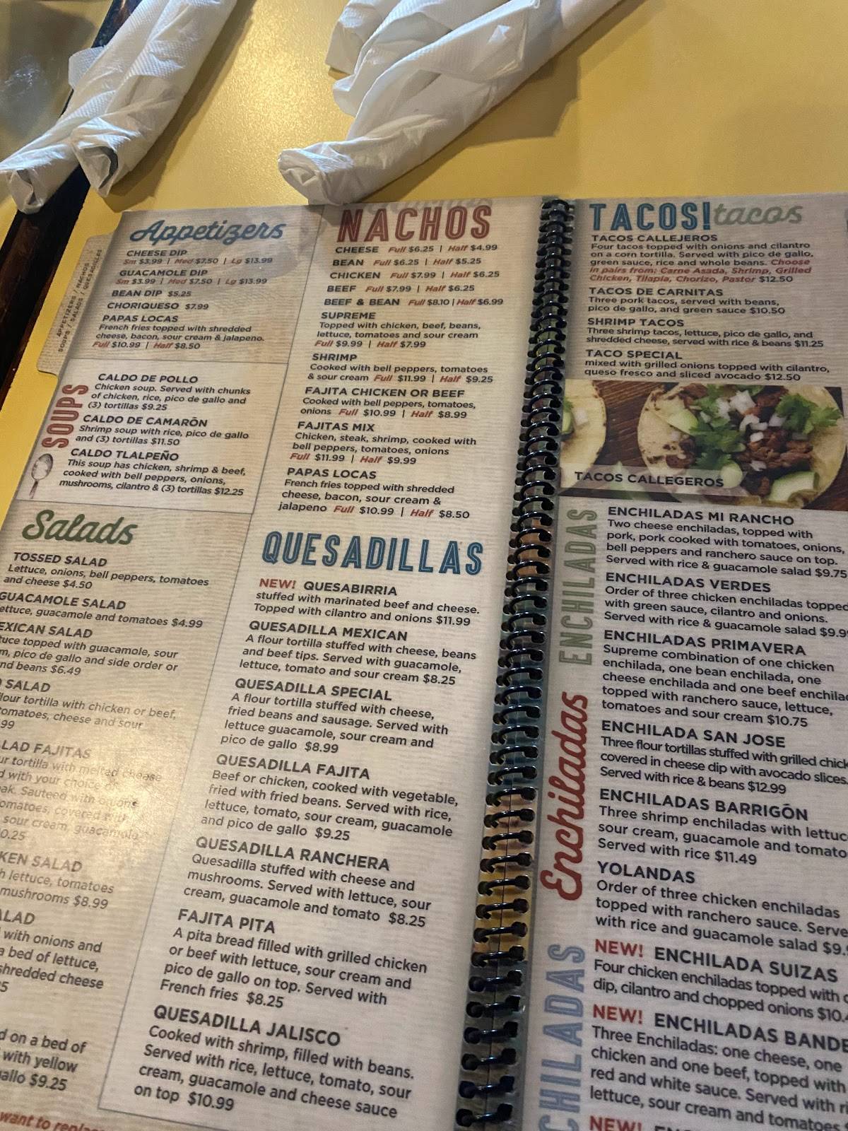 Menu at Señor Barrigas Mexican Restaurant-Mound City, Mound City
