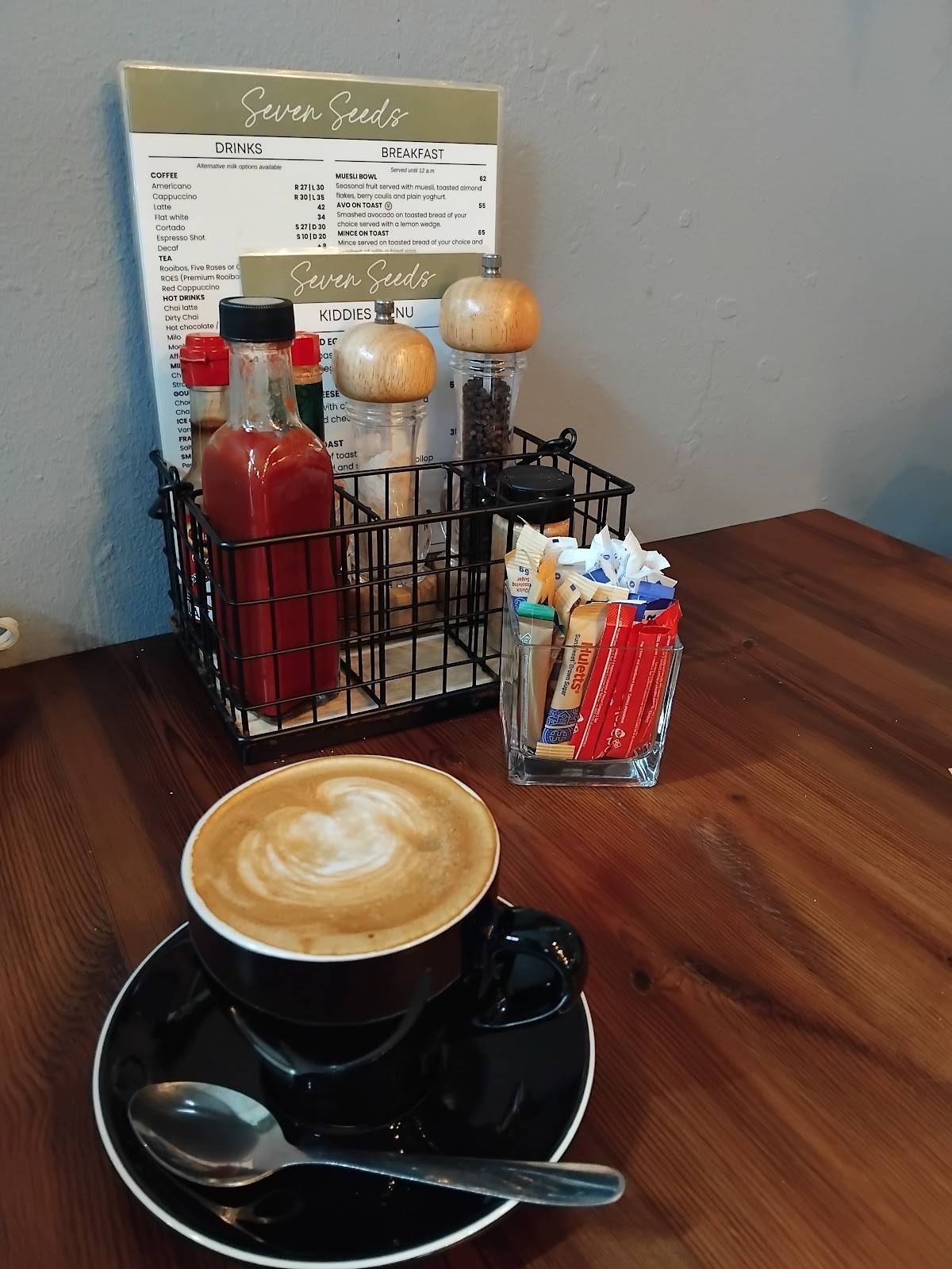 Menu at Seven Seeds Coffee Shop, Pinetown