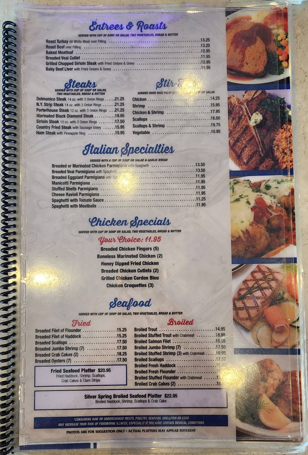 Menu at Silver Spring Diner restaurant, Mechanicsburg