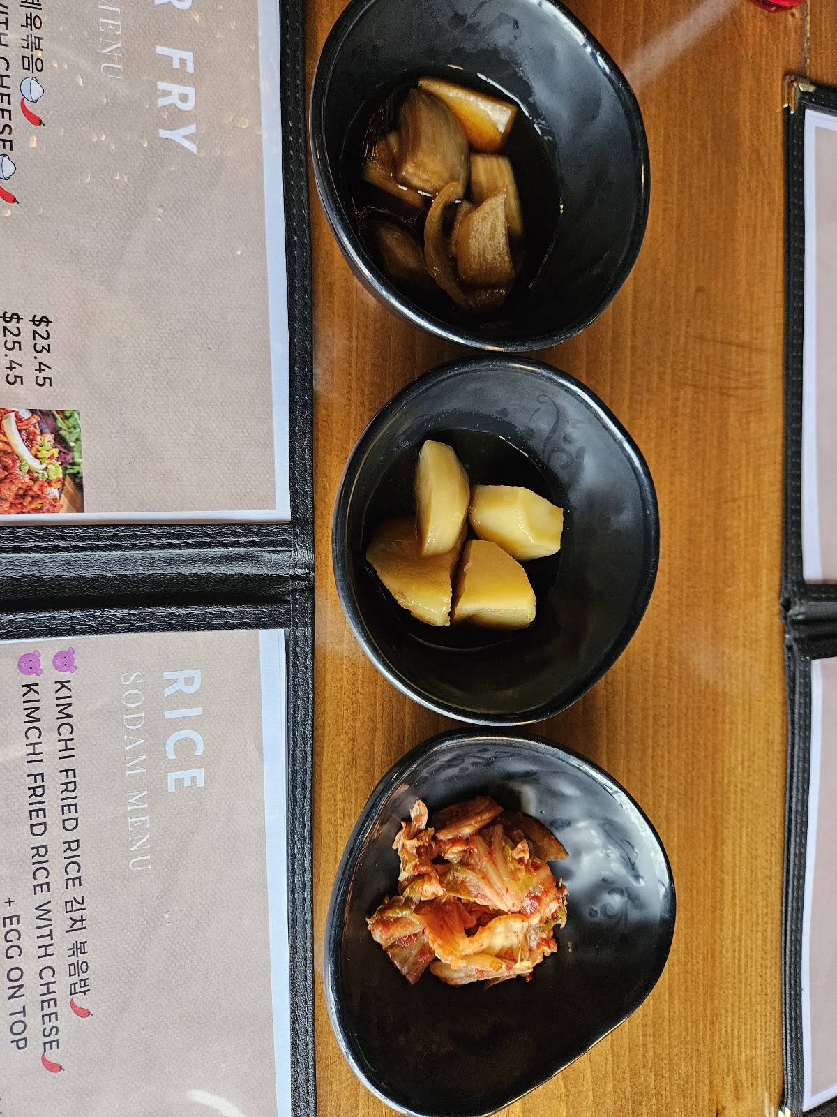 Menu at Sodam Korea restaurant, Sarnia
