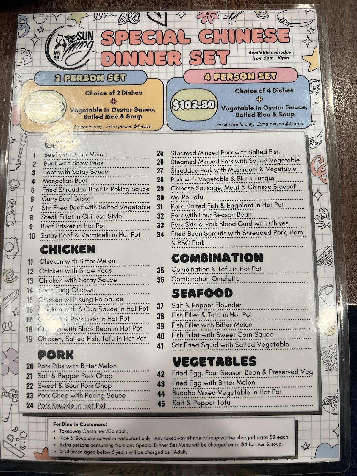Menu at Sun Ming Hurstville Restaurant, Hurstville