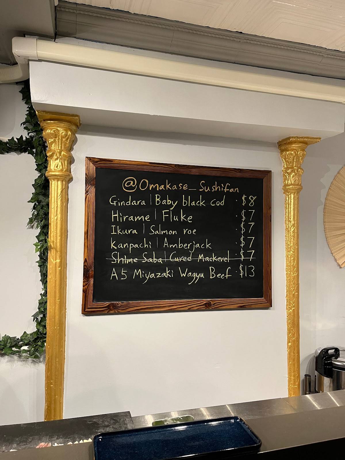 Menu at Sushi Fan restaurant, New York City