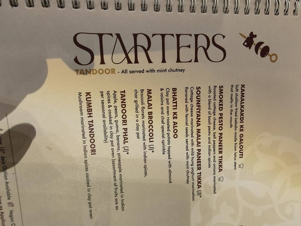 Menu at Tatva Restaurant - Begumpet, Hyderabad, 2nd Floor Pillar No: 1301