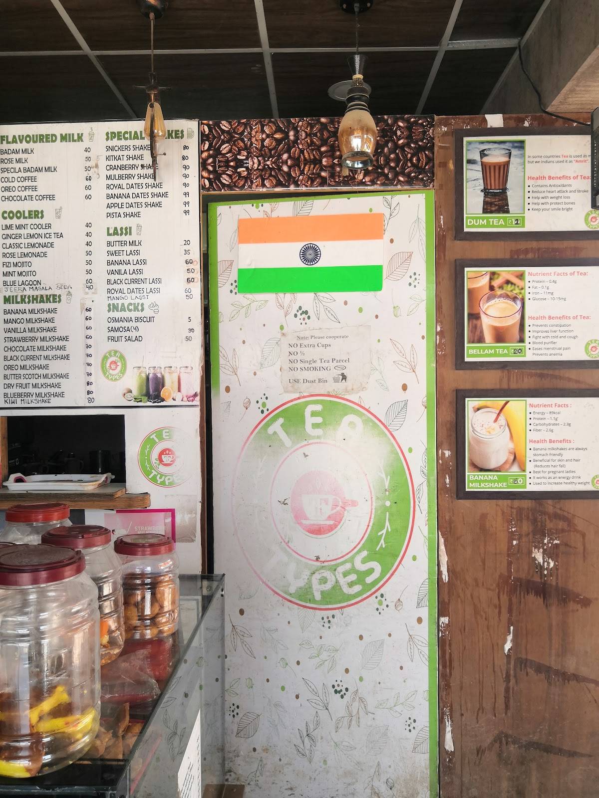Menu at Tea Types, Hyderabad, Green Fields Rd