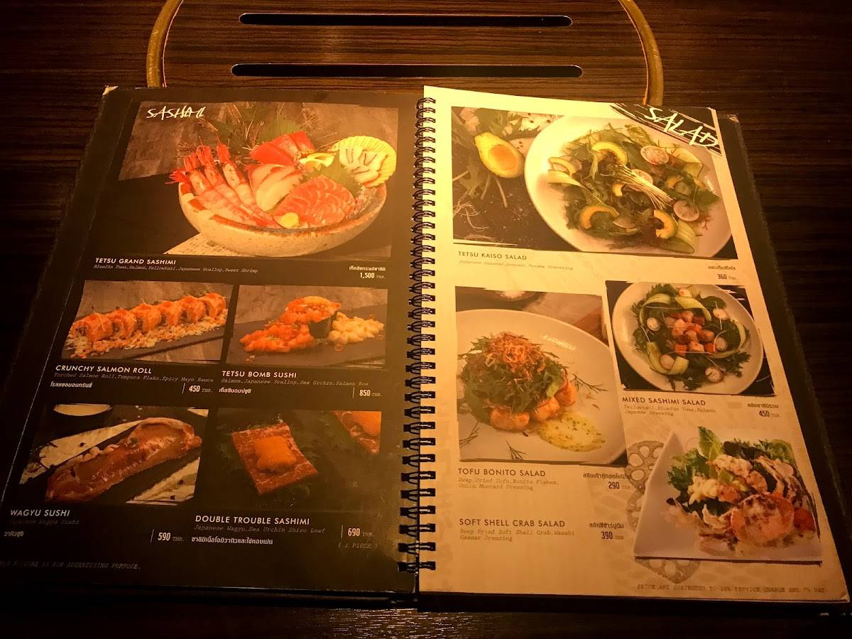 Menu at Tetsu Urban Yakiniku Bar, Bangkok
