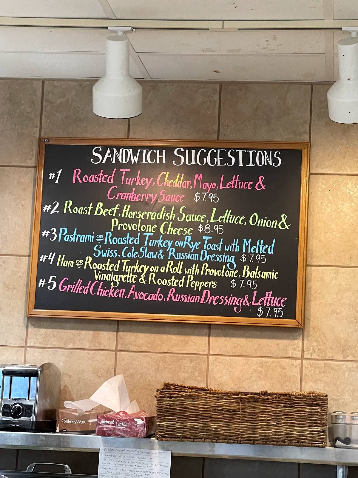 Menu at The Carving Board cafe, Winston-Salem