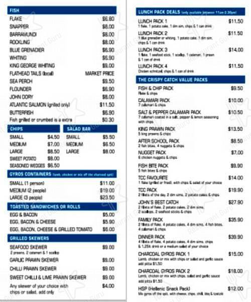 Menu at The Crispy Catch Fish & Chips - Ringwood East fast food ...