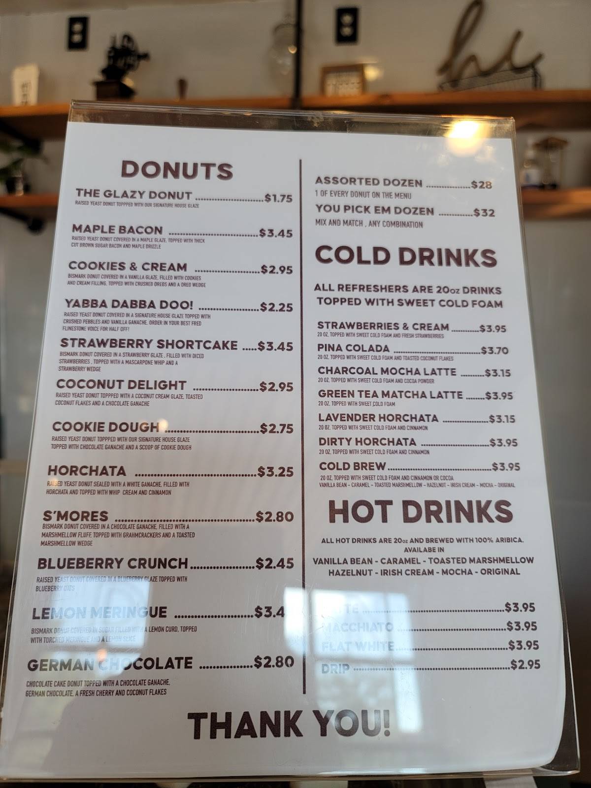Menu at The Glazy Donut Co., El Paso, N Mesa St