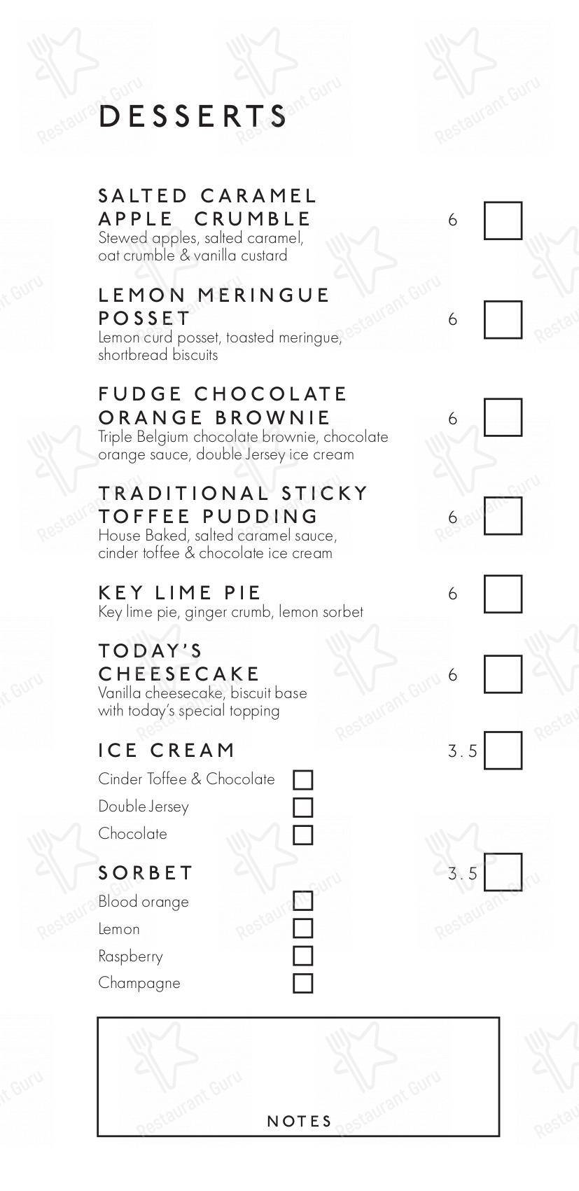 Menu at The Last Zebra restaurant, Carlisle