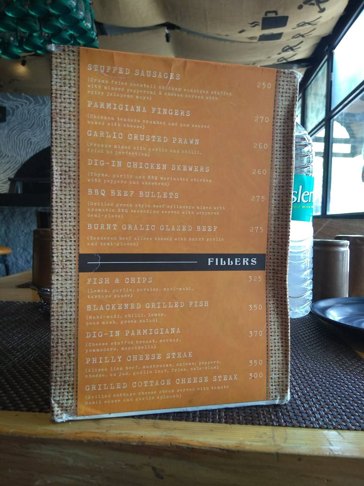 Menu at The Miner Diner, Chennai, 31