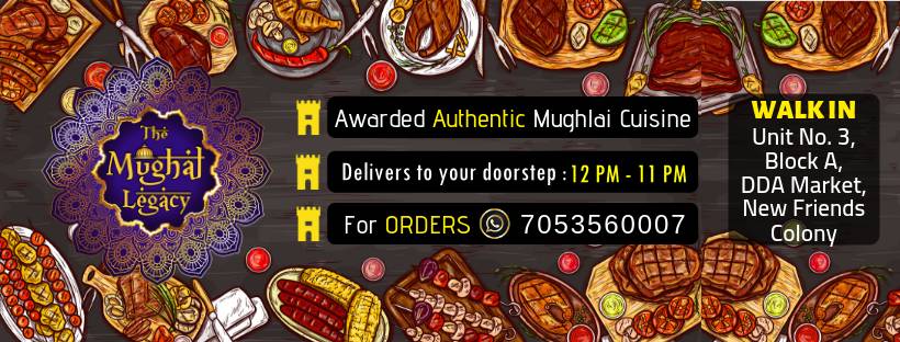 Menu at The Mughal Legacy, New Delhi, L4 Kalkaji