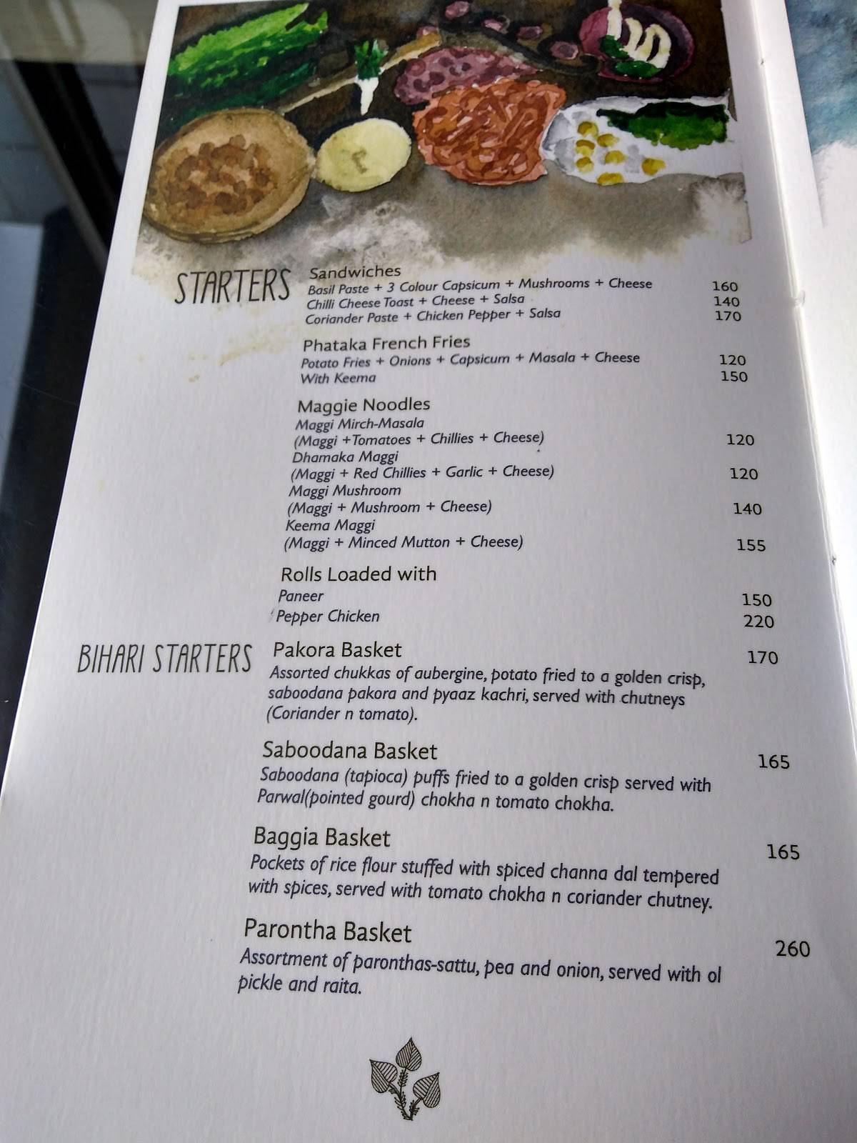 Menu at The Potbelly Restaurant Bihar Nivas, New Delhi, Bihar Niwas
