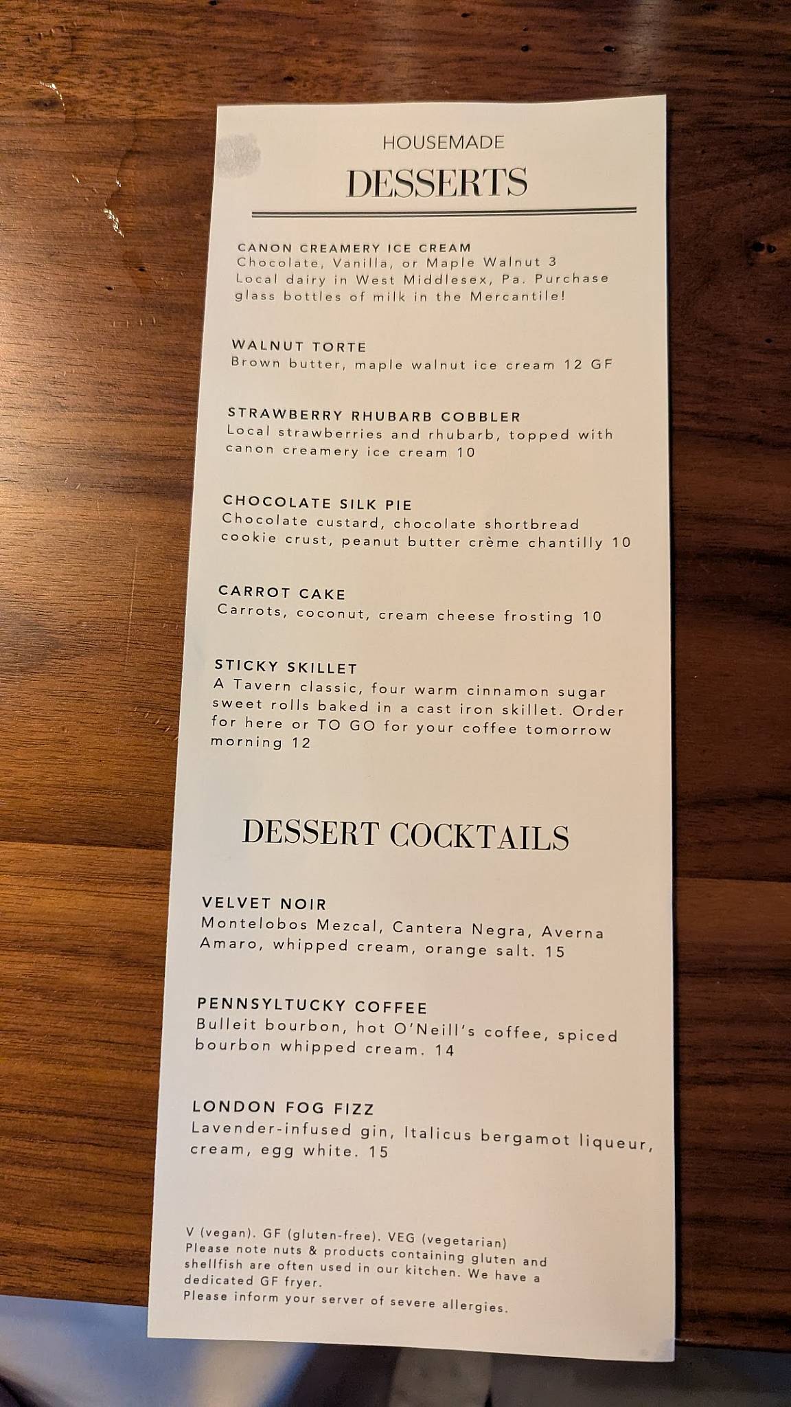 Menu at The Tavern on the Square restaurant, New Wilmington, 108 N ...