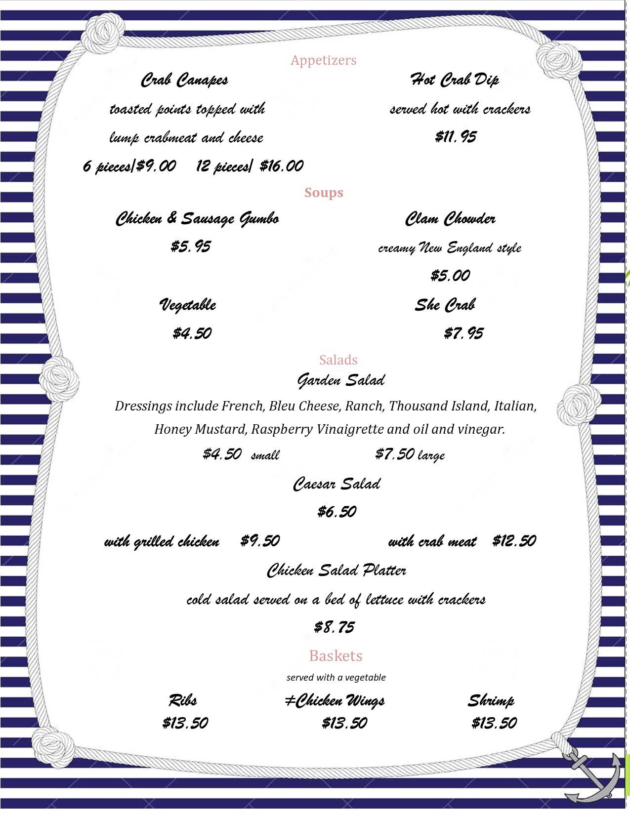 Menu at The Train Station Restaurant, Newport News