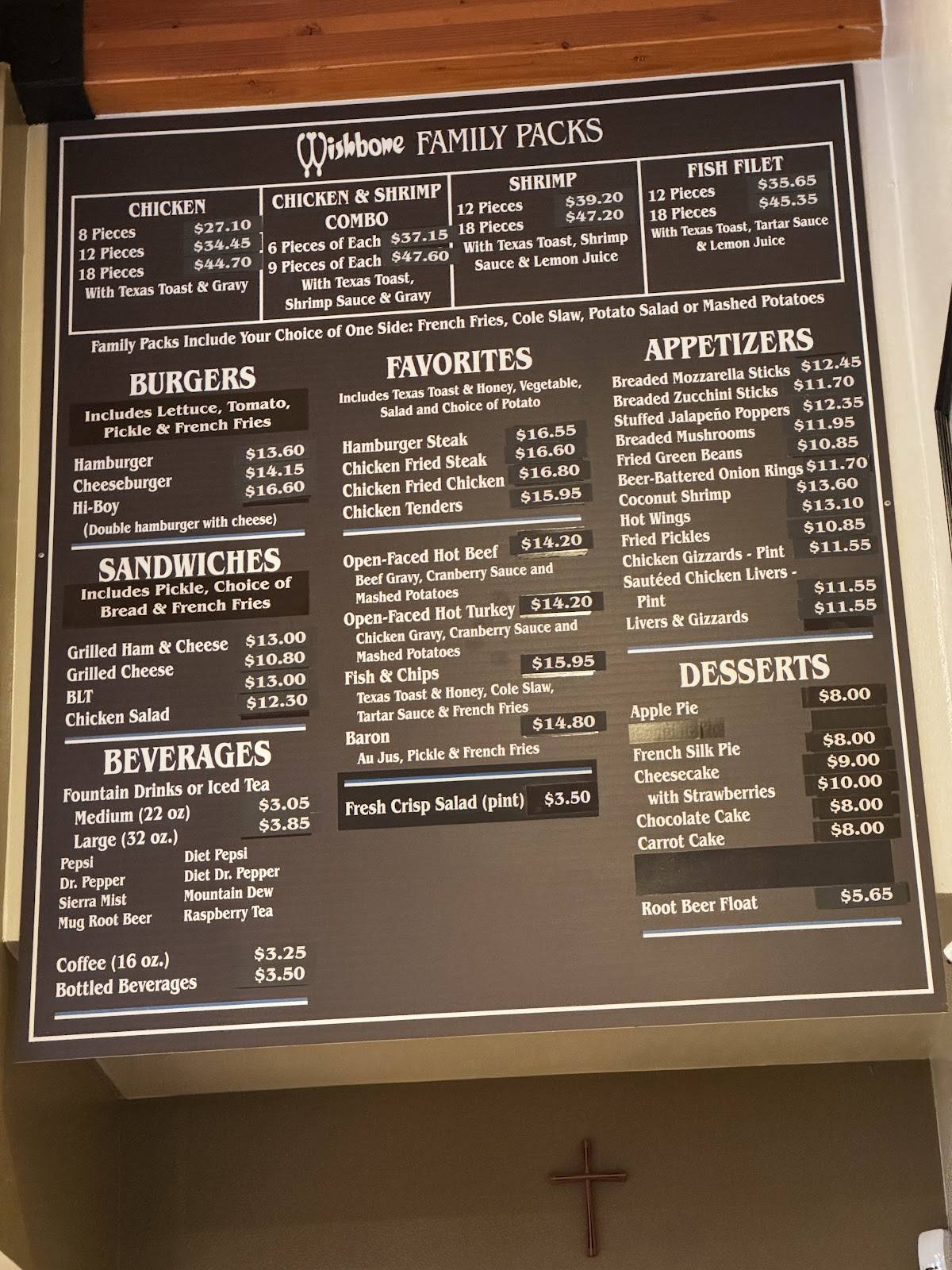 Menu at The Wishbone Family Restaurant, Denver