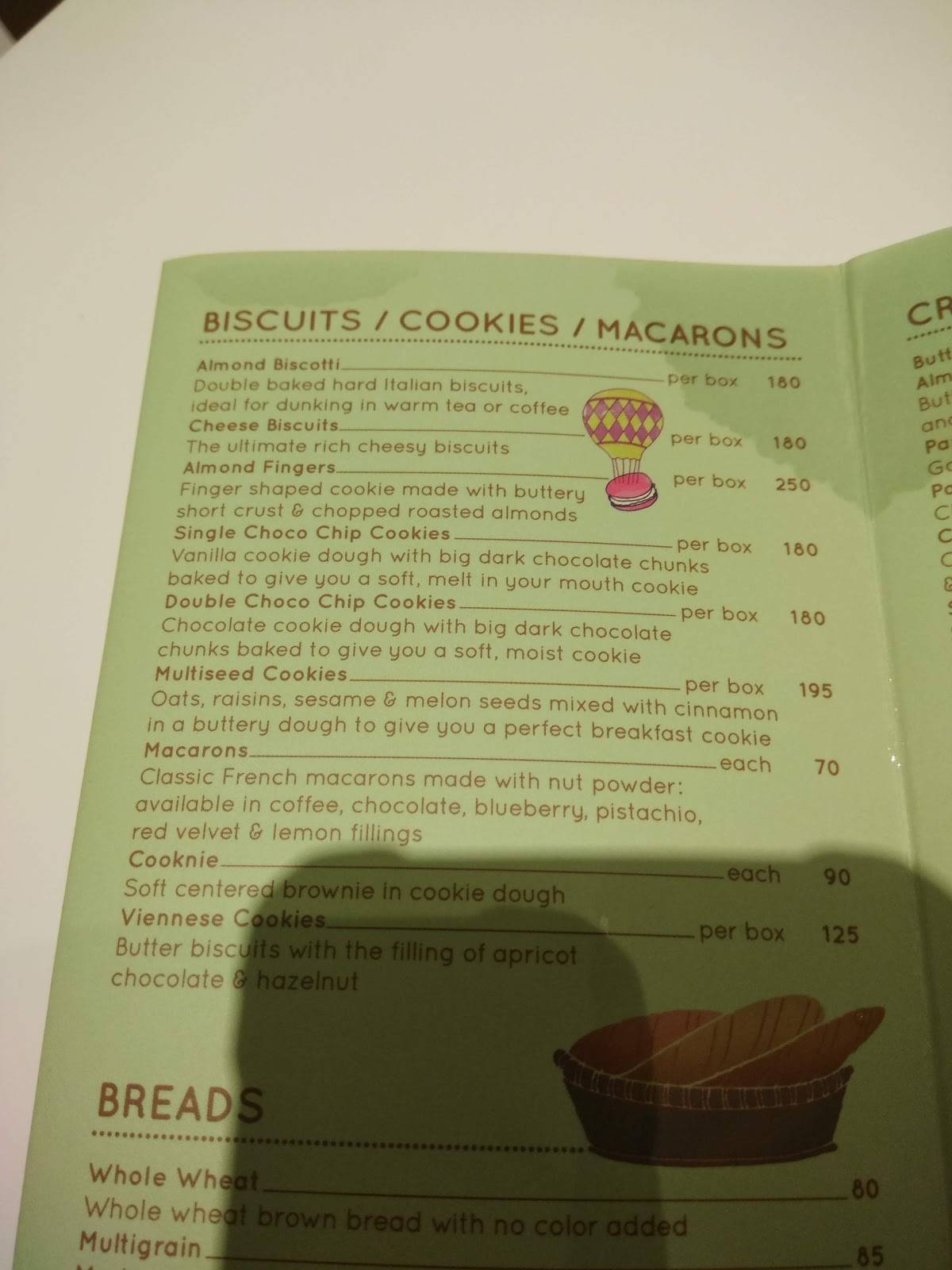 Menu at Theobroma Bakery and Cake Shop - T2 – Domestic Departures, Vile ...