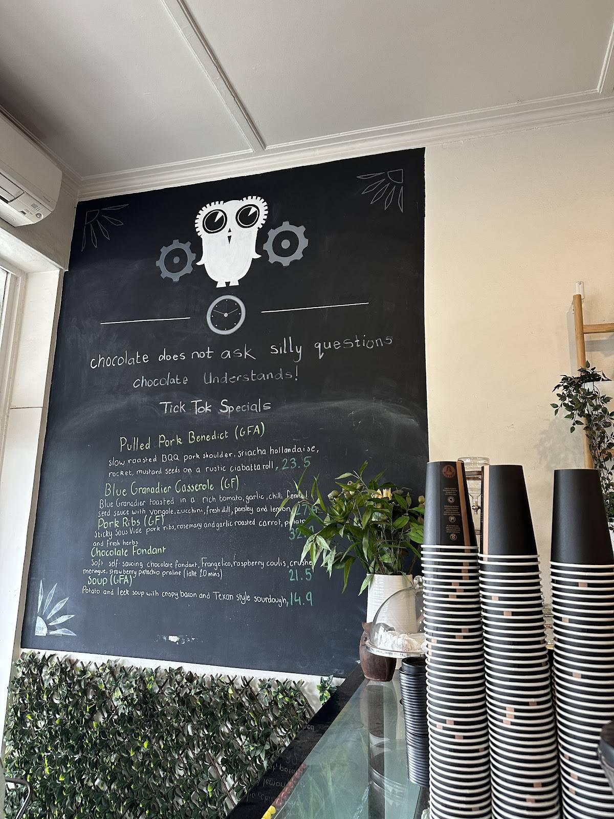 Menu at Tick Tok restaurant, Williamstown