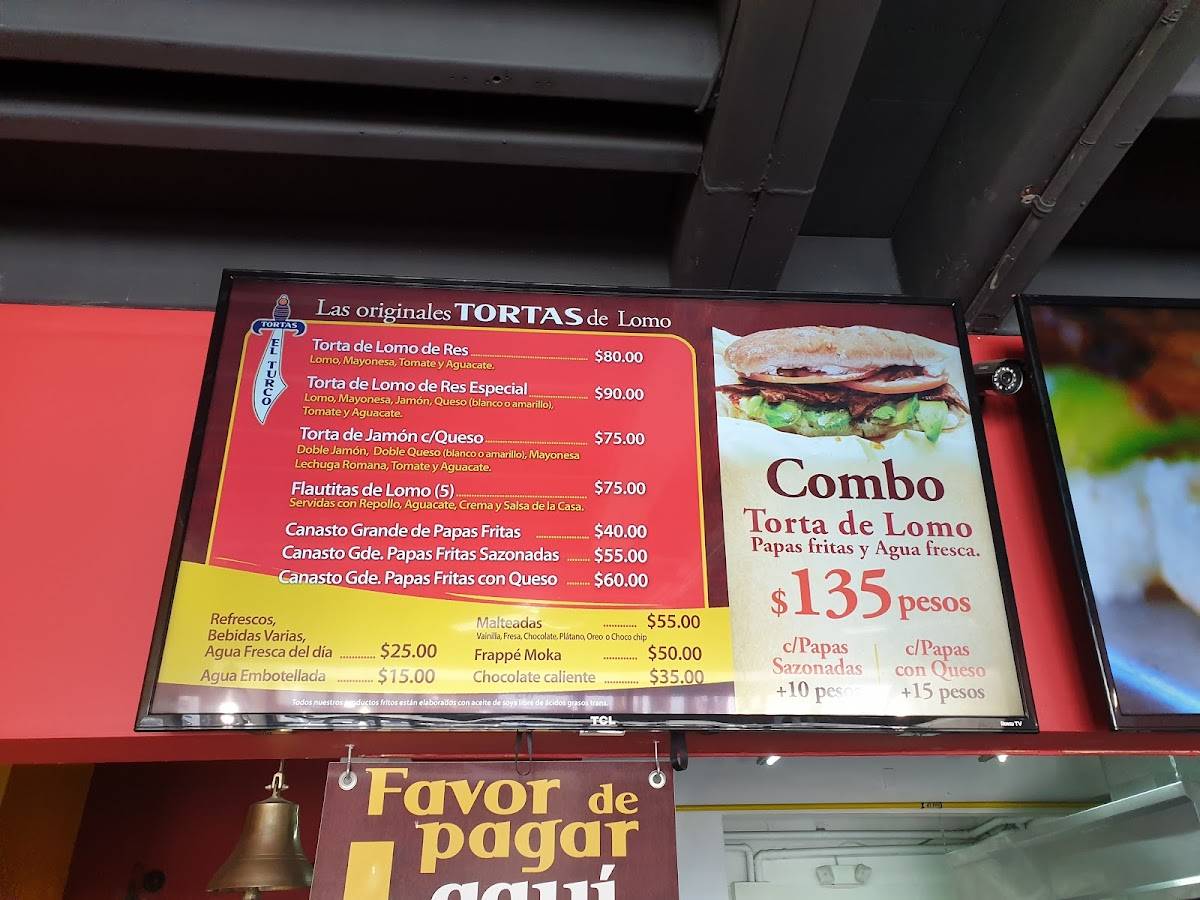 Carta del restaurante Tortas El Turco (Plaza Milenio), Tijuana, Blvd ...