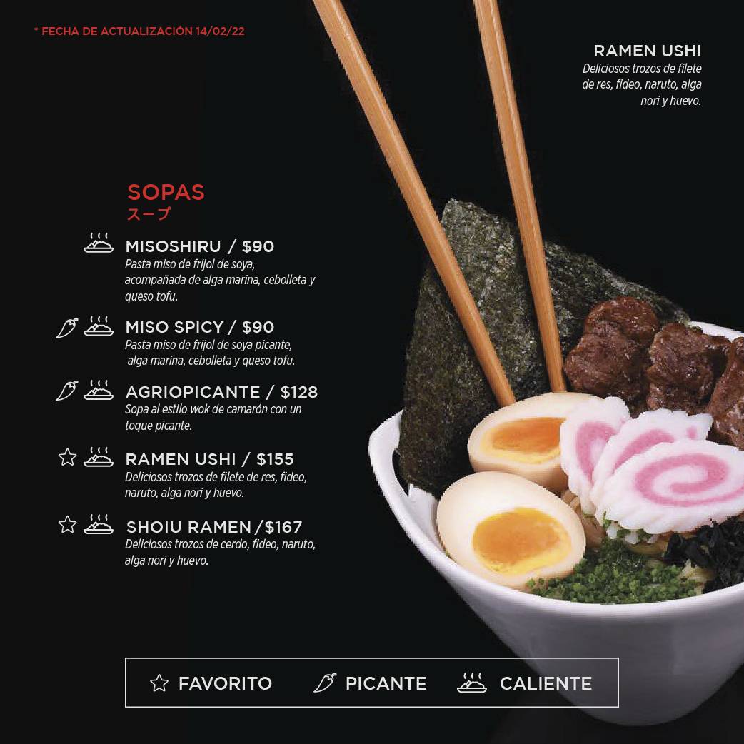 Carta del restaurante Toyama Sushi Concept, Tampico, Paseo Framboyanes ...