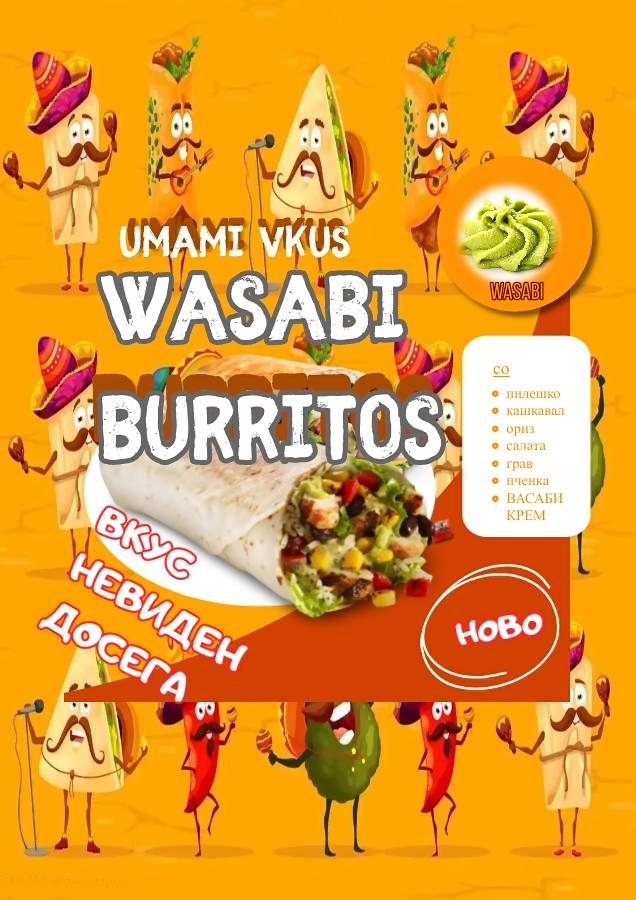 Menu at Umami's Sushi & Burrito restaurant, Bitola