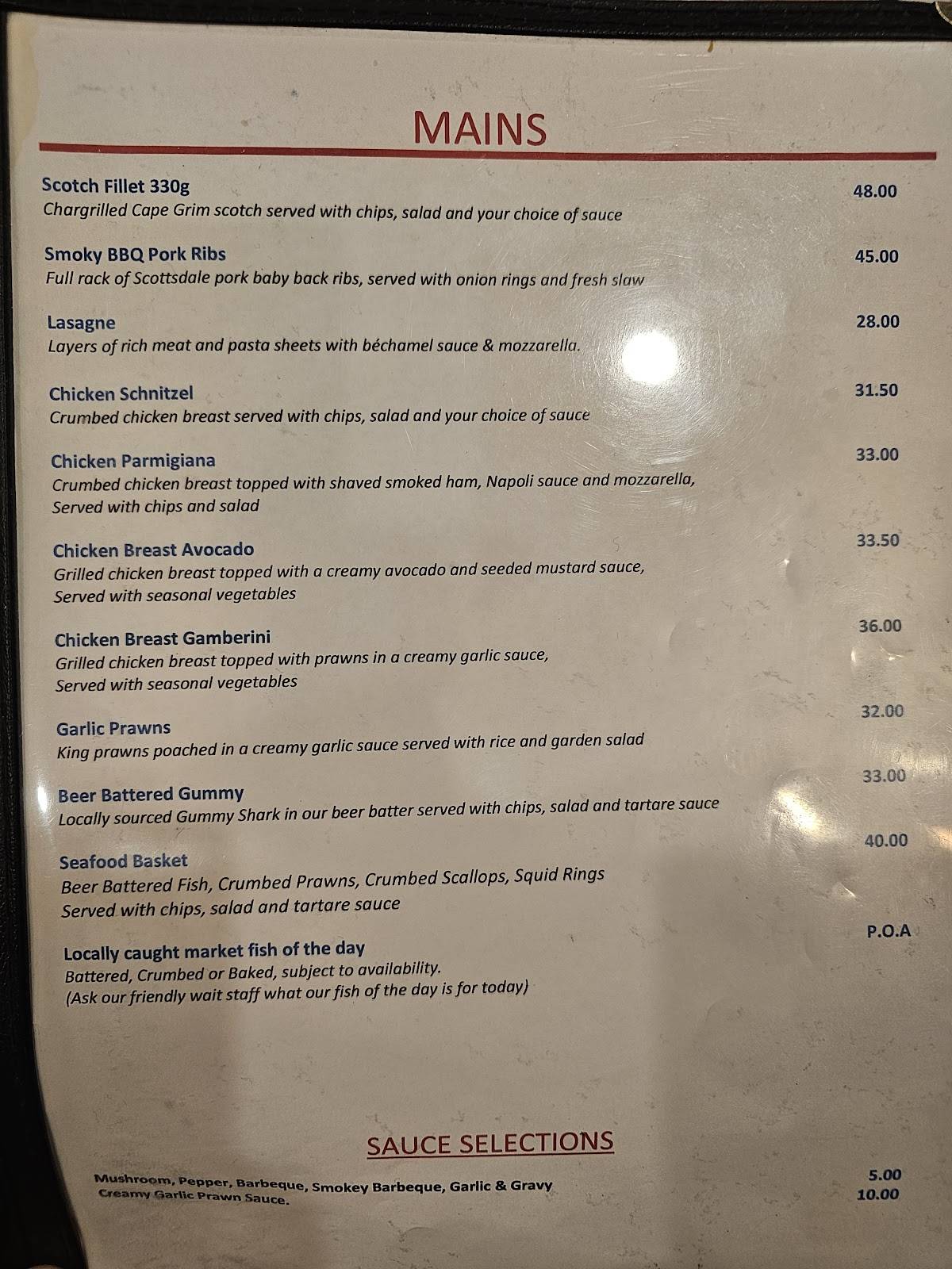 Menu at Valentino's Family Restaurant, Devonport