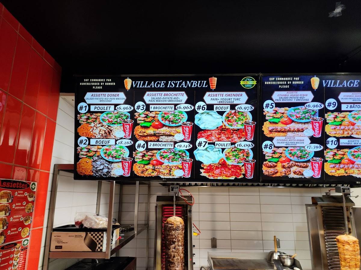 Menu at Village Istanbul restaurant, Montréal