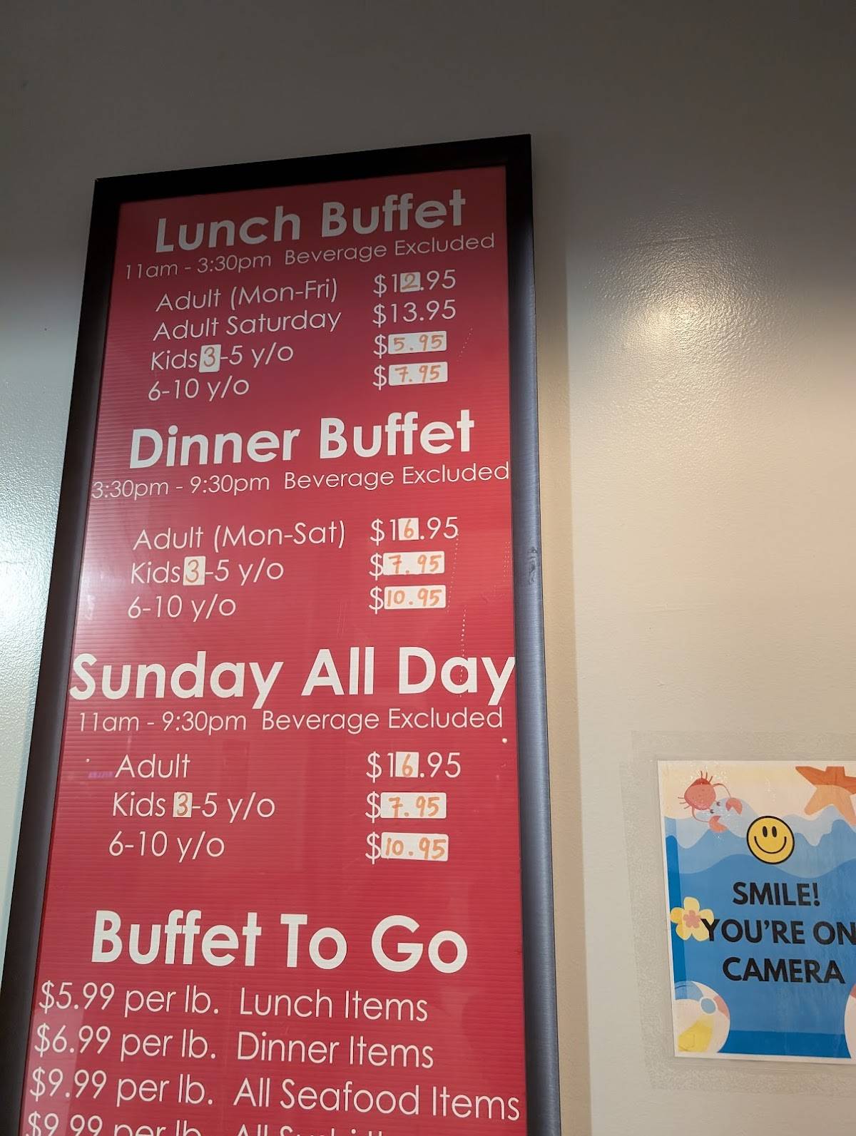 Menu at Waha Buffet restaurant, Franklin
