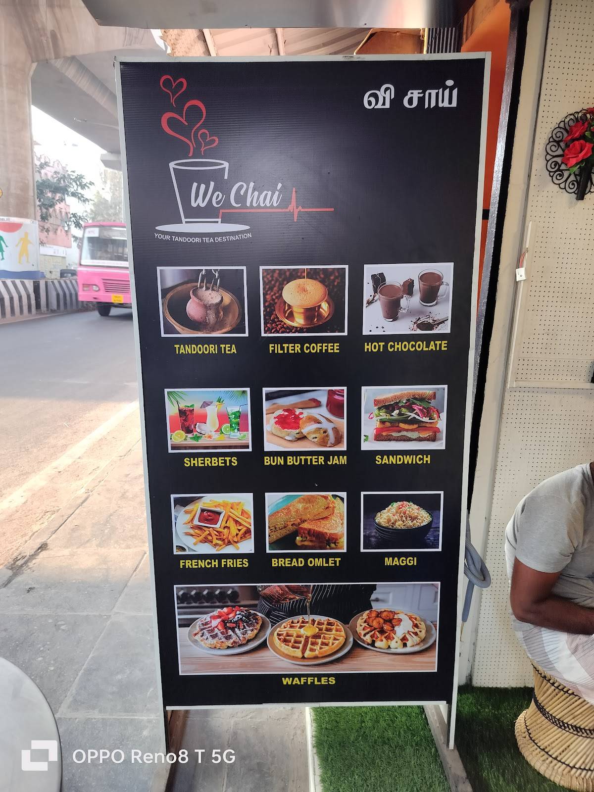 Menu at WeChai, Chennai, Metro Pillar No.184
