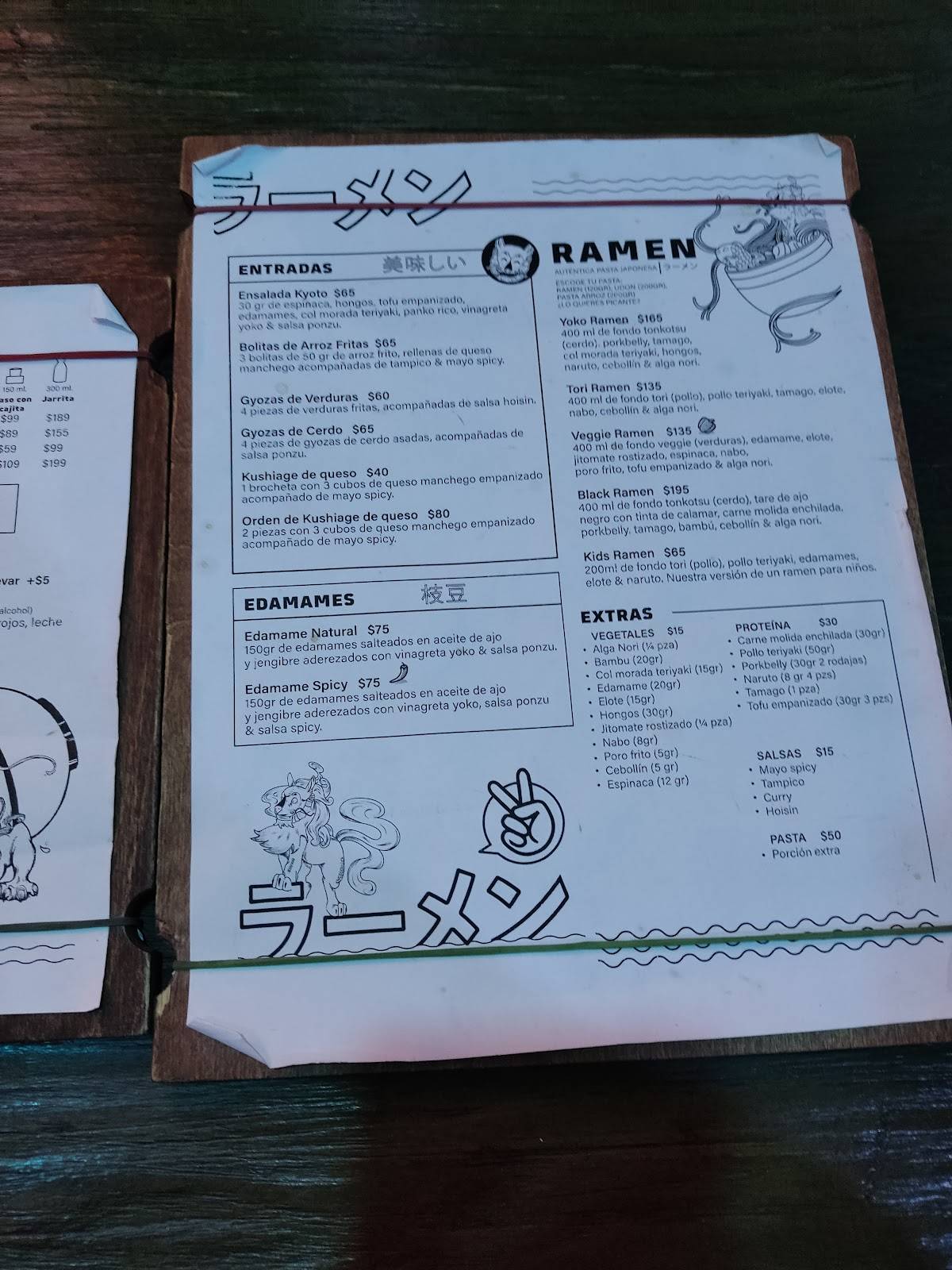 Menu at Yoko Ramen Nápoles restaurant, Ciudad López Mateos, Montecito 35