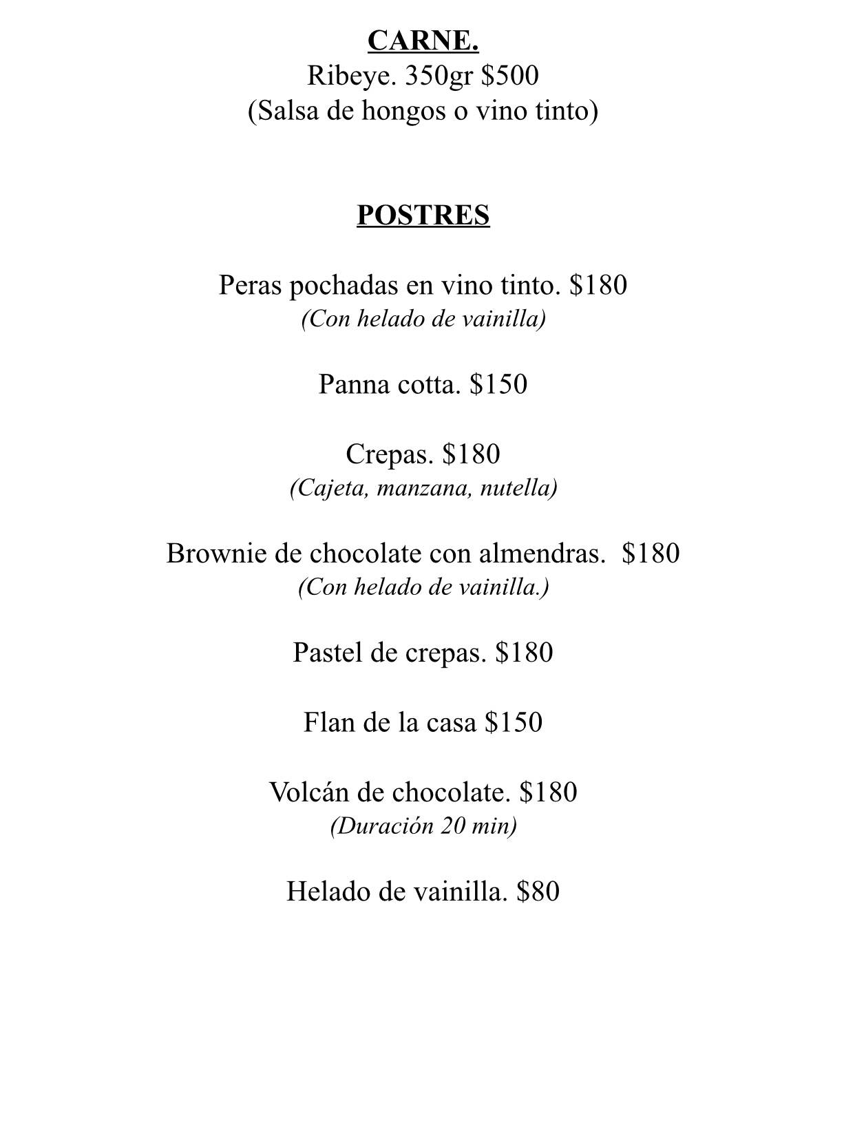 Carta de Restaurante Barra Azul, Ensenada, Calle Once y avenida mar # 1090