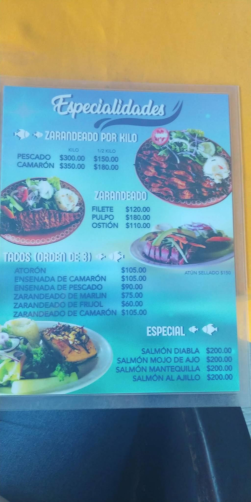 Carta de Restaurante De Mariscos El Atoron, San Pedro Tlaquepaque