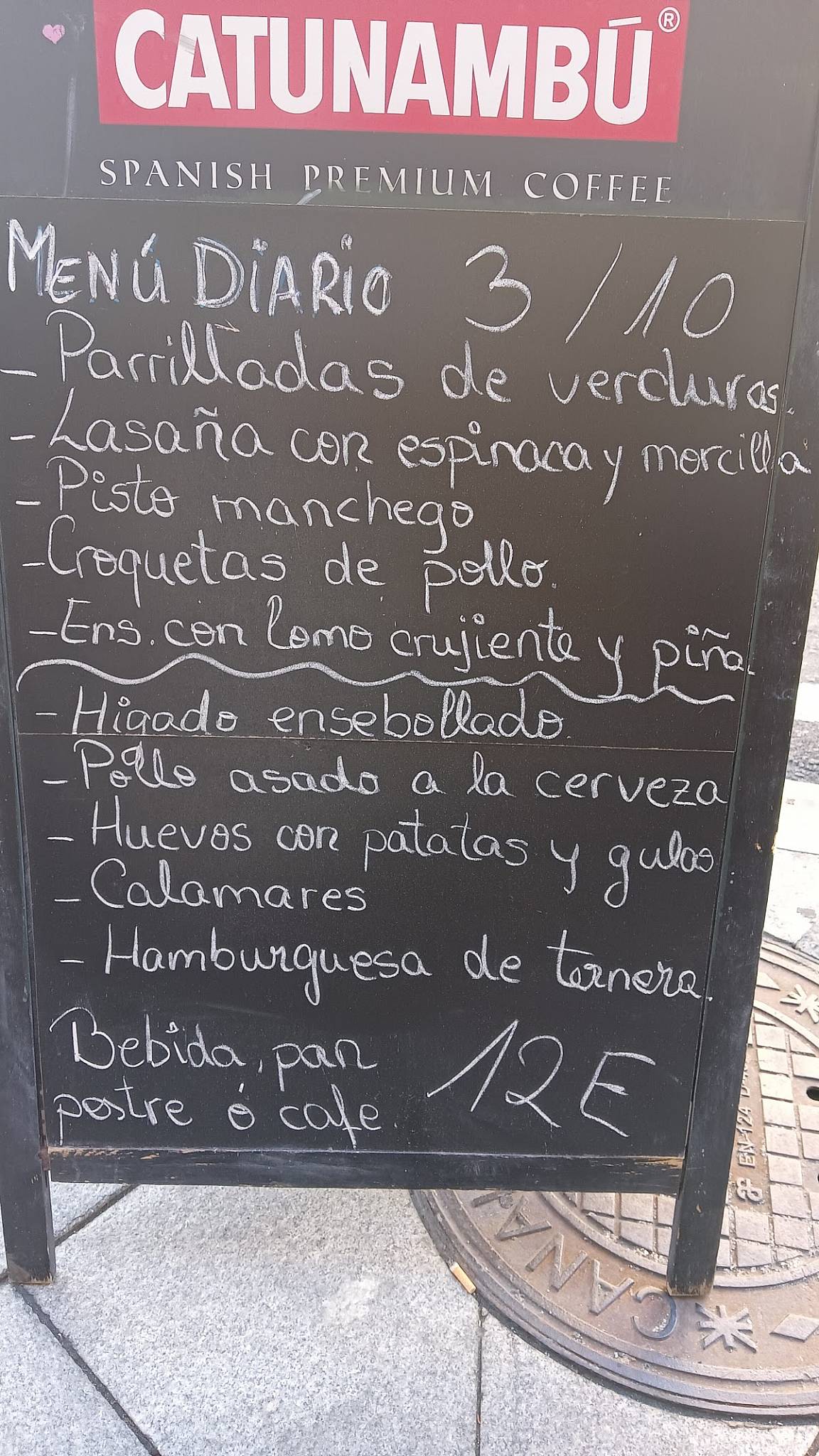 Carta de Restaurante El Nuevo Escondite de Pozuelo, Pozuelo de Alarcón