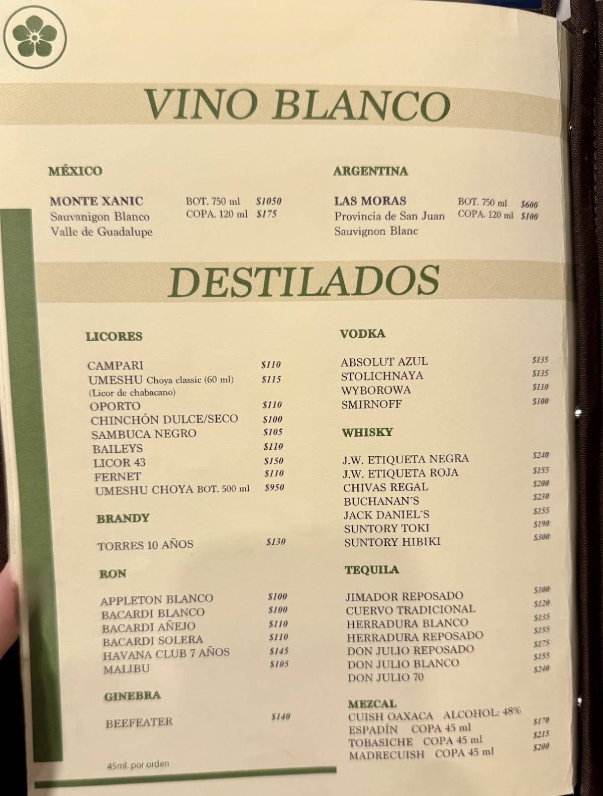Carta de Restaurante Japones Taro, Ciudad de México, Av. Universidad 1861