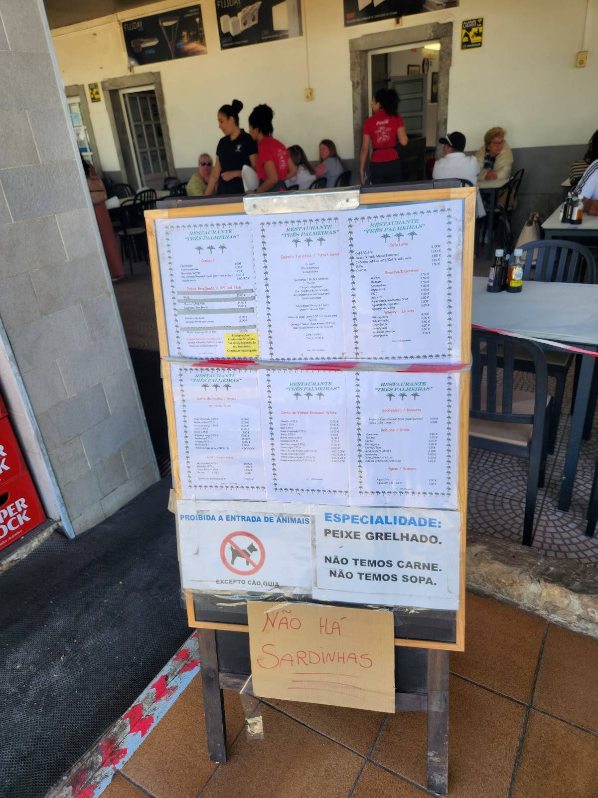 Menu em Restaurante Três Palmeiras, Tavira, R. Daniel Madeira